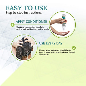 LiceLogic Repel Lice Prevention Conditioner, 8oz, Rosemary Mint - Effective Against Super Lice, Kills Eggs & Nits, Not Toxic, Naturally Derived Licezyme