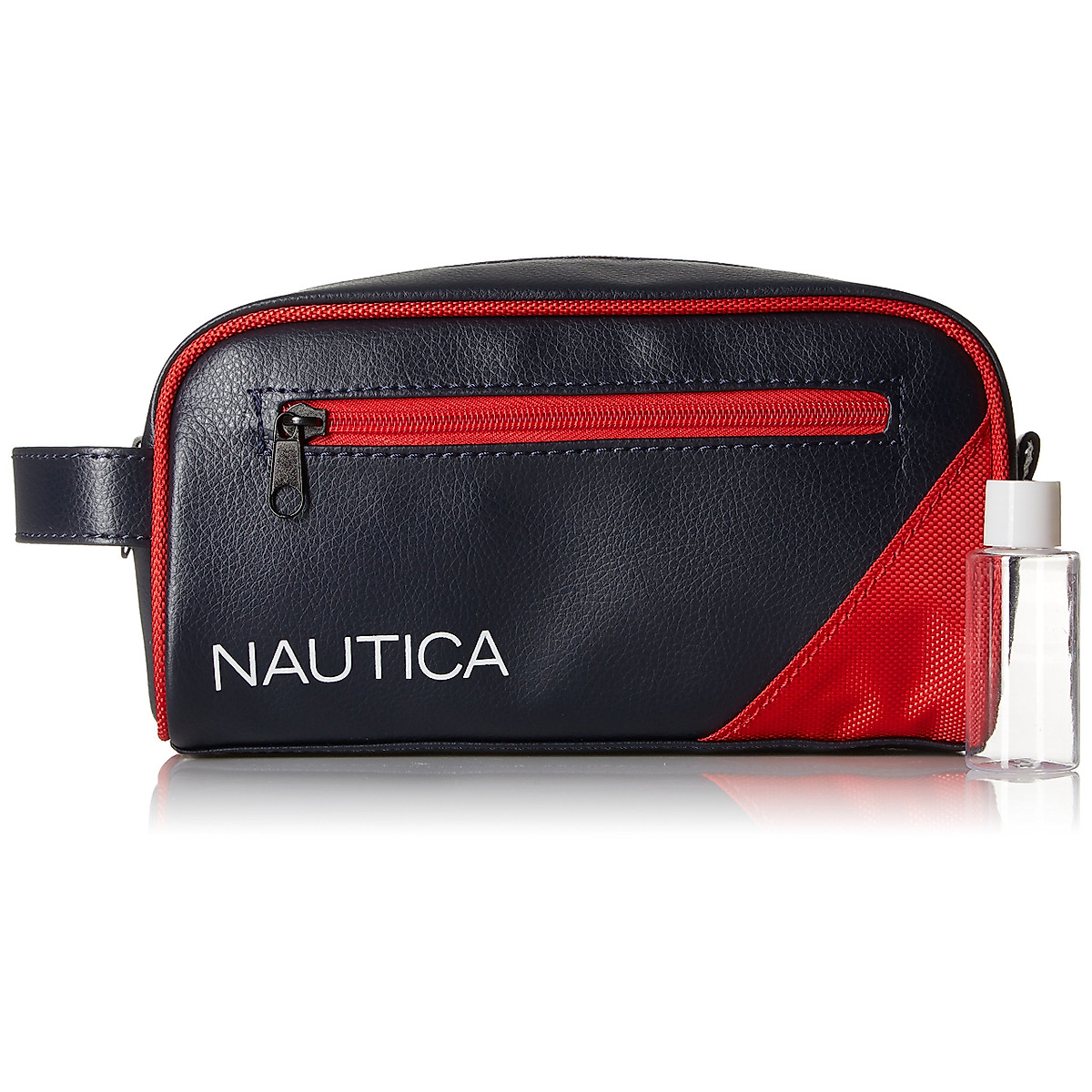 Nautica Men's Top Zip Travel Kit Toiletry Bag Organizer, red, One Size