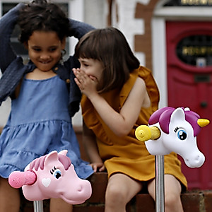 Scootaheadz - Unicorn Scooter Accessories Personalise Your Ride - Unicorn Scooter Head for Kids Ages 3 and Up - Great Scooter Gift for Girls - Ages 3 and Up - White and Pink