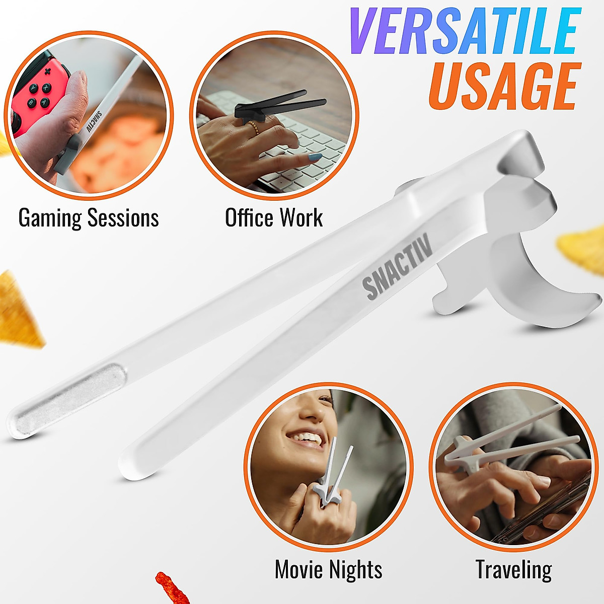 SNACTIV - Light Mode - The Official Snacking Tool of the Future, as seen on Shark Tank!, White, One Size