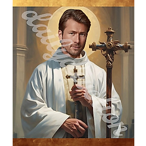 Saint Glen Powell Celebrity Parody Devotional Prayer Candle