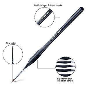 Transon 10pcs Miniature Model Natural Hair Round Painting Brush Set for Warhammer 40k Detail Art Painting Watercolor Painting Acrylic Painting Gouache and Ink Painting
