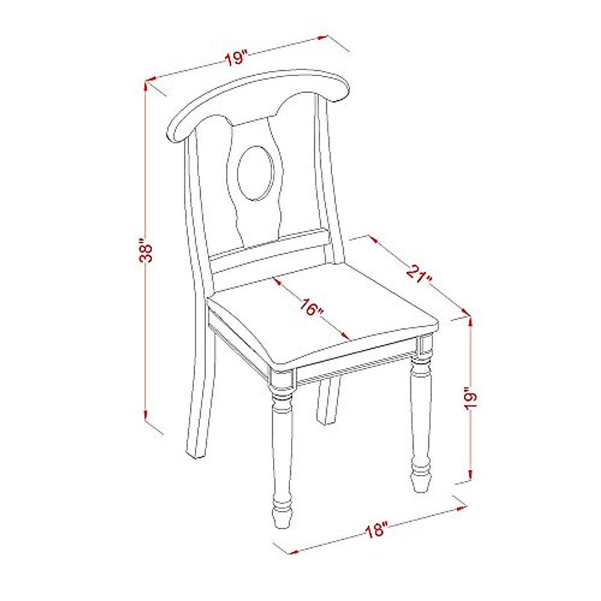 East West Furniture ANKE3-BLK-LC 3 Piece Room Set Contains a Round Kitchen Table with Pedestal and 2 Faux Leather Upholstered Dining Chairs, 36x36 Inch, Black & Cherry