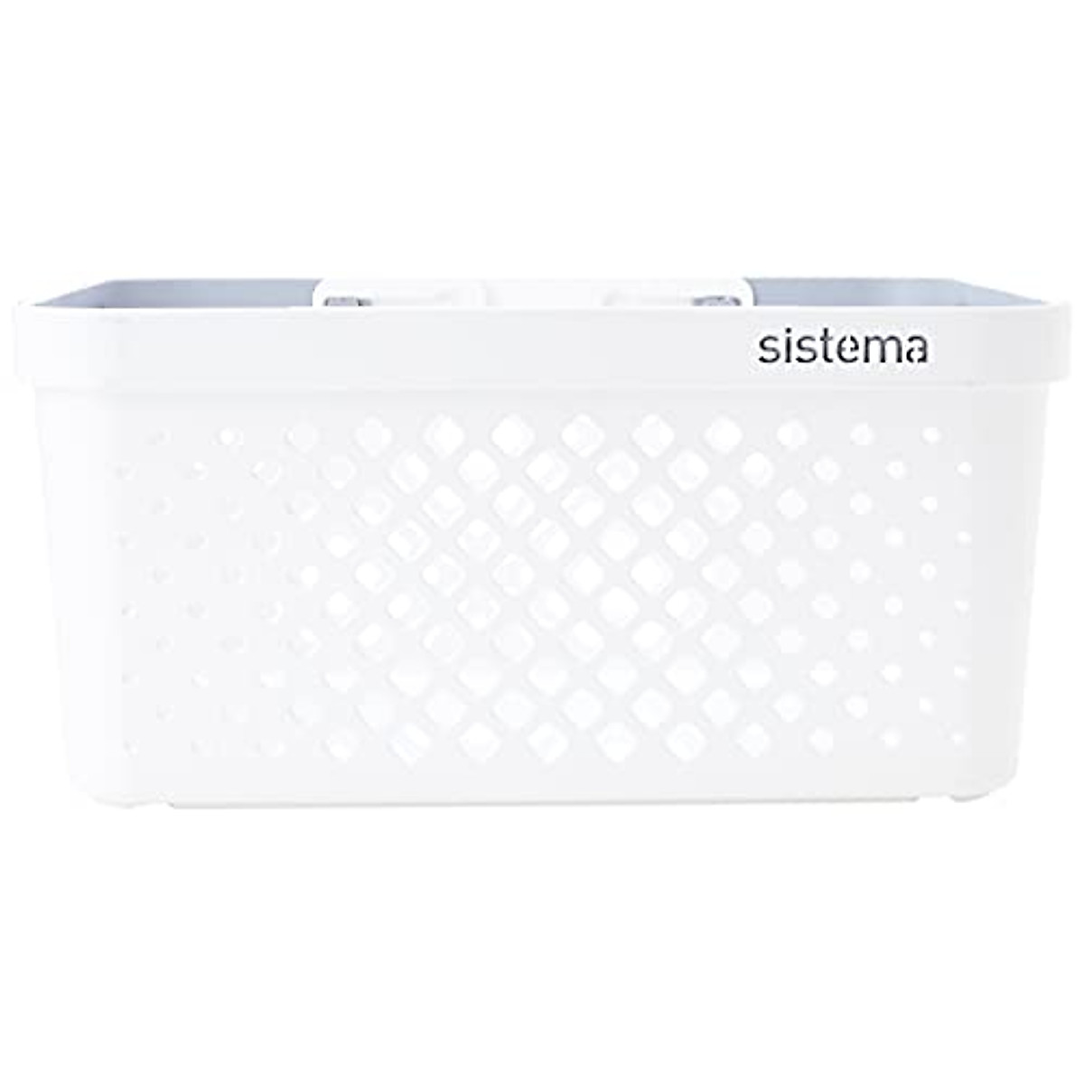 Sistema Stack 'n' Nest Basket-18.5 Litre, White/Grey, 40.8 x 28.8 x 18.9 cm