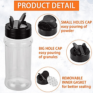 JMIATRY 36 Packs 3.4oz Plastic Spice Jars with Shaker Lids Empty Plastic Spice Bottles with Labels 100ML/ 3.4 Ounce Plastic Seasoning Containers for Spice,Herbs,Powders,Glitters