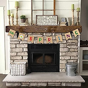 Hello Spring Banner, hogardeck Daisy Rustic Spring Garland Decorations for Home, Indoor Outdoor Mantel Fireplace Hanging Decor Party Supplies