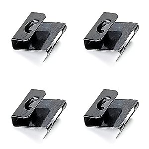 Bettomshin 50Pcs Metal Photo Frames Hanger Hooks, 0.3mm Thick S-Shaped Single-Free Nail Hook, Iron Spray Paint Black Hooks Hanger Clips for Wall Mount Album Picture Photo Artwork Display Frames
