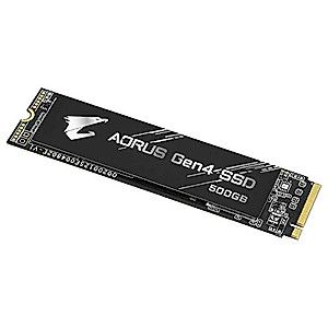 GIGABYTE AORUS Nvme Gen4 M.2 500GB PCI-Express 4.0 Interface High Performance Gaming, 3D TLC NAND Flash, External DDR Cache Buffer, SSD GP-AG4500G