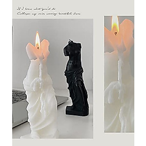 Venus Statue Scented Candle,120G Aroma Soy Wax Decorative Candle for Table Photo Prop Birthday Gift,Prefect for Meditation Stress Relief Mood Boosting Bath Yoga (White)