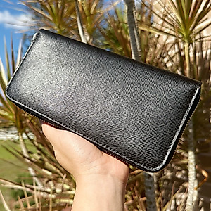 Kate Spade Staci Large Zip Around Continental Wallet Black White