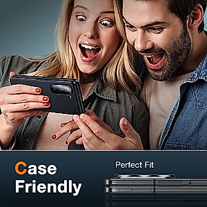 LK 2 Pack for Samsung Galaxy Z Fold 5 Screen Protector+ 2 Pack Camera Lens Protector, HD Clear Tempered Glass Screen Protector for Galaxy Z Fold 5, Anti Scratch, Bubble Free, Easy Install