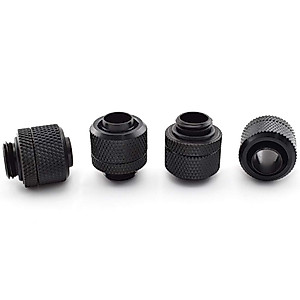 SDTC Tech 4-Pack G1/4" to 3/8" ID 5/8 OD Quick Tighten Compression Fitting for Soft Tubing, PC Water Cooling System Soft Tube Connectors