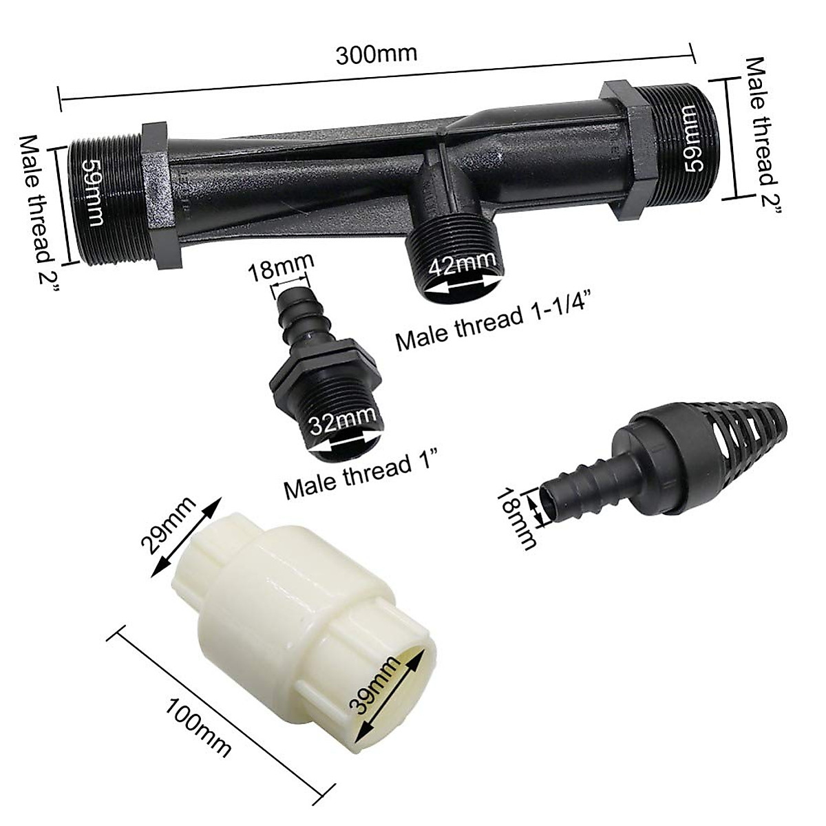 Agriculture Venturi Fertilizer Injector with 2" Male Thread Garden Irrigation Device Patio Lawn Fertigation Equipment 1 Pcs