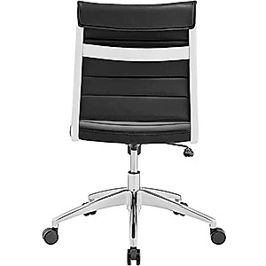 Modway Jive Ribbed Armless Mid Back Swivel Conference Chair In Black