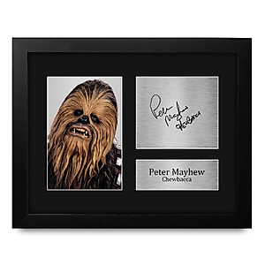 HWC Trading Peter Mayhew Gift USL Framed Signed Printed Autograph Star Wars Gifts Chewbacca Print Photo Picture Display - US Letter Size