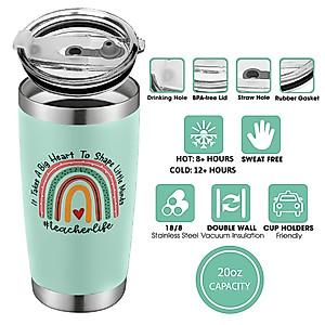 SUCHAGIFT Teacher Appreciation Gifts - Teacher Gifts for Women - Teachers Appreciation Week, Back To School, Birthday Gift - Thank You Gift Ideas for Teachers Women Daycare - 20 Oz Mint Tumbler