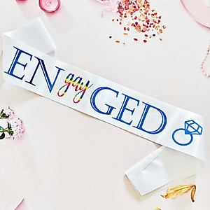 Magnusson's Garden Engayged Sash, Bride, Groom to Be Sash Gay Pride Lesbian Wedding Shower Bachelor Bachelorette Party Same Sex Wedding Engagement Decor, LGBTQ Pride Month Parade Accessory
