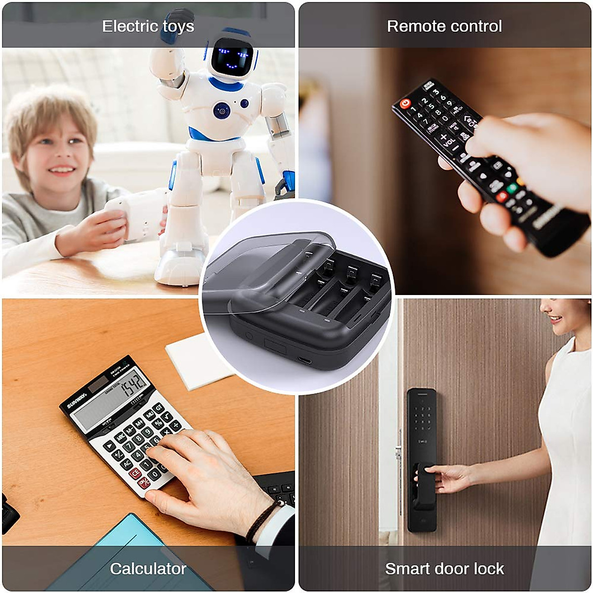 XTAR ET4S 1.5V li ion Battery Charger Rechargeable 1.5V Battery Charger with Micro USB Input, Universal Battery Charger for 1.5V Li-ion Rechargeable Batteries