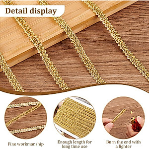 FINGERINSPIRE 14 Yards Metallic Braid Lace Trim, Flower Pattern Gold Centipede Lace Ribbon Decorated Gimp Trim for Wedding Bridal, Costume or Jewelry, Crafts and Sewing 1/4 inch(8mm) x1.3mm