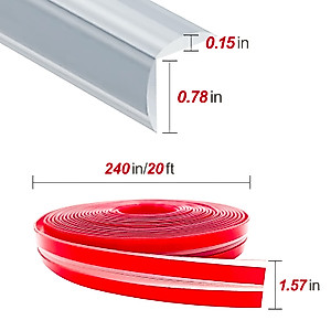 Glow in The Dark Edge Protectors,Baby Proofing,20ft Luminous Silicone Clear Furniture Edge Protector Strip for Wall,Corner,Fireplace,Desk Edge, Cabinets, Drawers.Protect Baby Safety (0.78 inches)