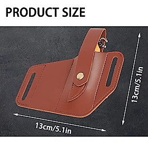 AMIJOUX Leather Pocket Knife Sheath, Handwork Knife Sheath for Belt, Belt Folding Knife Sheath for Man Leather Knife Pouch Hunting Knives Sleeve Universal Knife Edge Guard