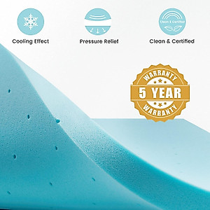 3 Inch Memory Foam Mattress Topper, Queen Mattress Topper Cooling Gel Ventilated Design, Bed Topper with CertiPUR-US Certified