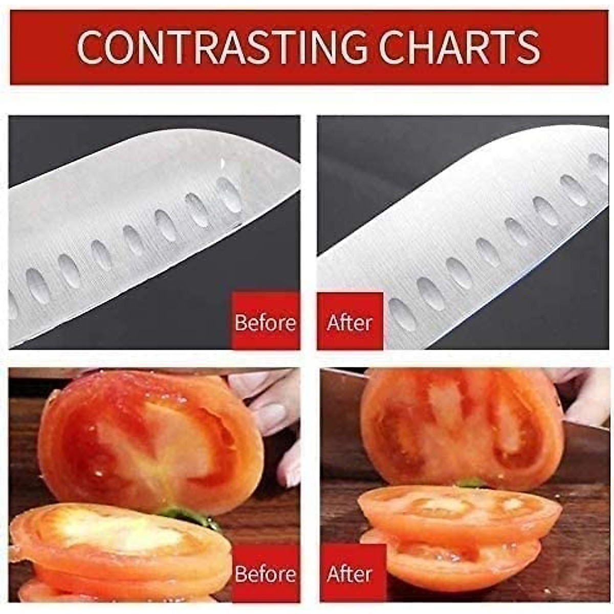 Dongng Knives Sharpener, Kitchen Professional 4 in 1 Blade Sharpening Tool, Tungsten Steel/Diamond, Polish & Grind Out A Sharp & Bling Knife, Chef's Best Choice Non-slip and portable