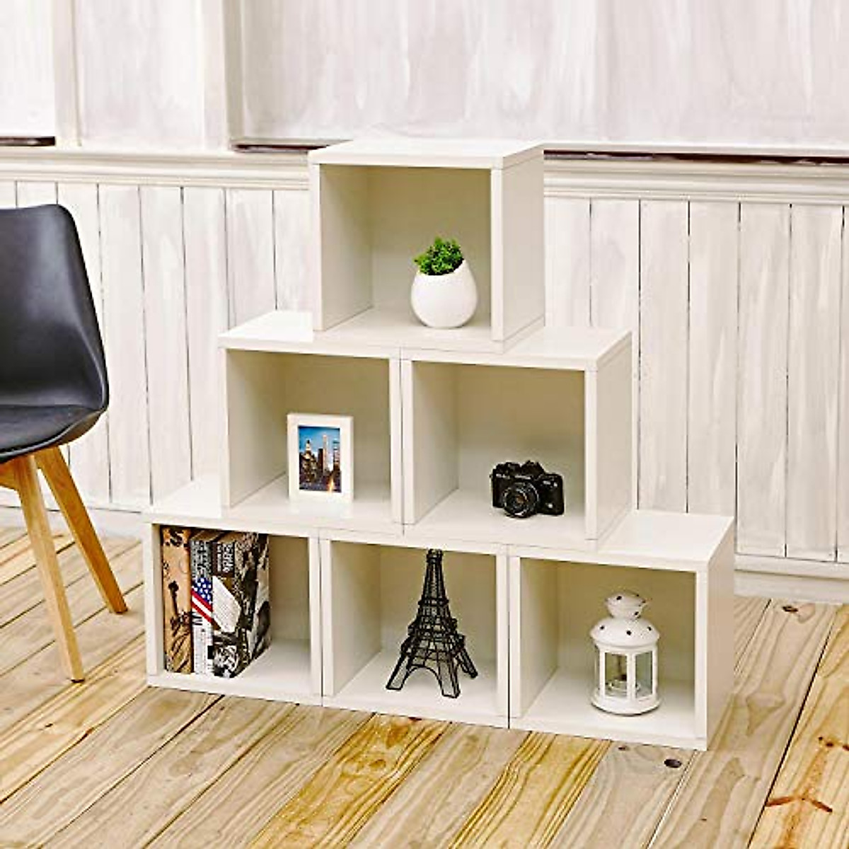 Way Basics Cubby Shelf Bookshelf Set of 6 (Tool-Free Assembly and Uniquely Crafted from Sustainable Non Toxic zBoard Paperboard), White