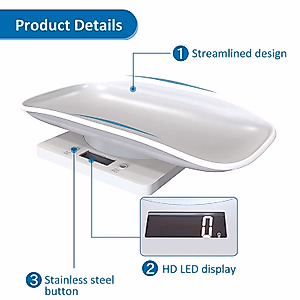Digital Small Animals Scales for Weighing with Tape Measure, Puppy Whelping Scale Weigh Your Kitten, Rabbit with High Precision, Multifunction Electronic Baby Scales for Small Dogs