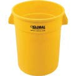Global Industrial 32 Gallon Garbage Can, Yellow
