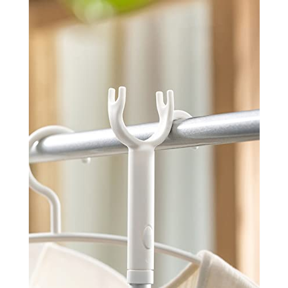Closet Reacher Pole with Hook 45" Adjustable Extend Hook Reach Pole Telescoping Long for Closet Rod, Shelf Pole, Ceiling Pole