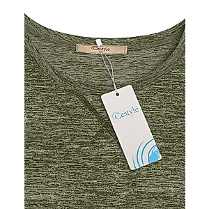 Cestyle Plus Size Workout Tops for Women, Long Sleeve Yoga Tops Athletic Tops Casual Sleep Ladies Workout Shirts Green 2XL