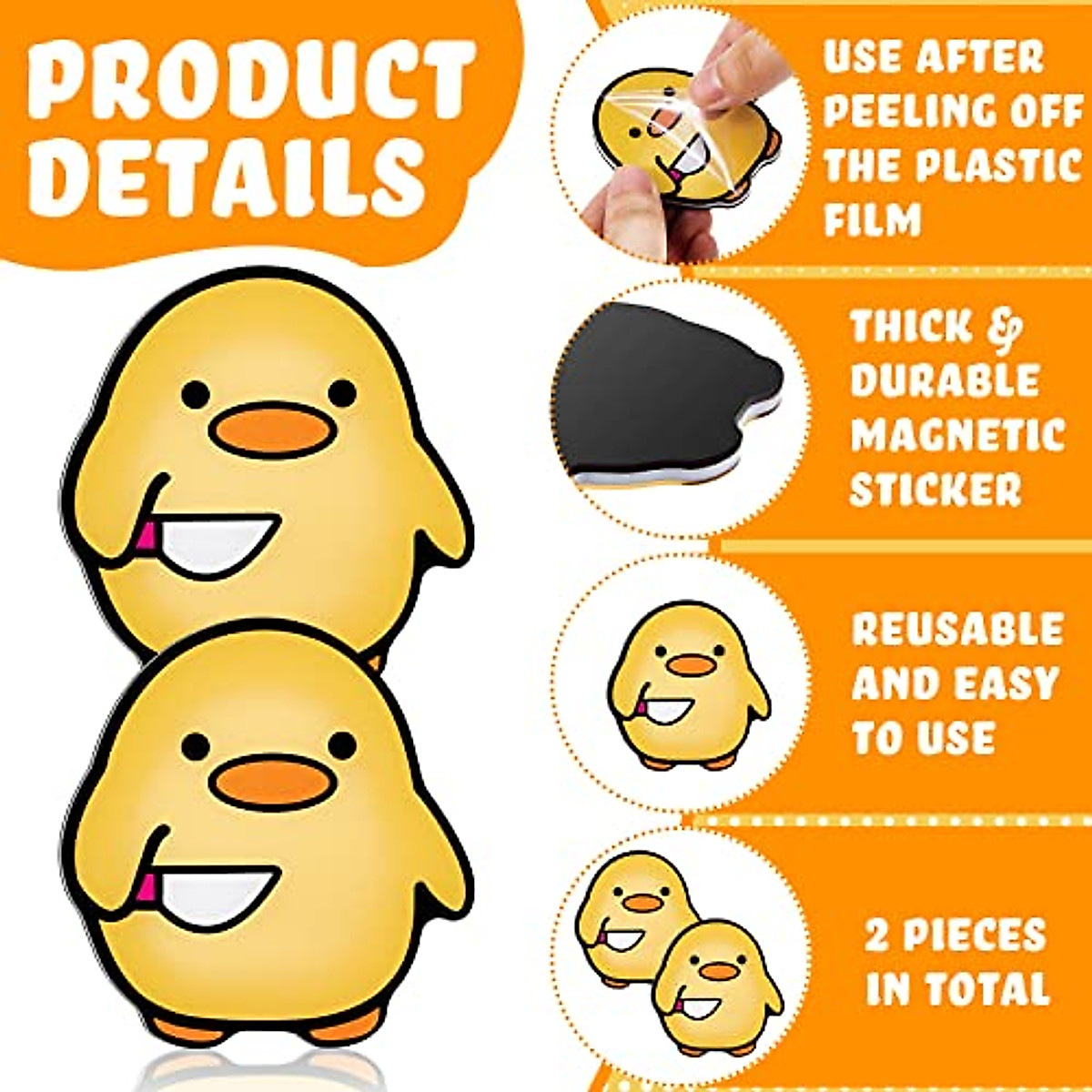 2 Pcs Duck with Knife Magnet Decal Duck Fridge Magnets Funny Duck Refrigerator Magnets Duck Magnetic Stickers Decals