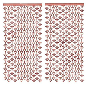 xo, Fetti Bachelorette Party Decorations Diamond Foil Curtain - Set of 2 | Rose Gold Bridal Shower Gift Backdrop, Bridesmaid Favors