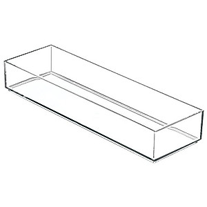 iDesign Clarity Plastic Drawer Organizer, Storage Container for Silverware, Utensils, Kitchen Gadgets in Pantry, Cabinets, Countertops, 4" x 12" x 2" - Clear