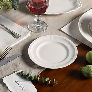 Villeroy & Boch Manoir 18-Piece Dinnerware Set, Plates & Bowls, Premium Porcelain, Made in Germany, White, Large