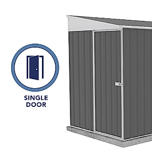 Durango 5 Ft. x 10 Ft. Metal Storage Shed DIY Woodland Gray Galvanized Steel Bike Shed for Tools, Lawn & Garden Equipment, Outdoor Patio Furniture, Perfect in Backyard, Garden Lean to Shed Kit