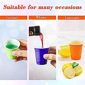 600 Pack 2 Oz Plastic Shot Glasses Disposable Plastic Shot Cups Mini Multicolor Party Cups for BBQ Christmas Party Tastings Sample Picnic Camping Daily Life Wedding, 6 Colors