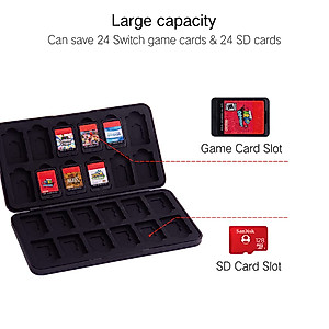 PERFECTSIGHT Cute Game Card Case for Nintendo Switch/Switch Lite/OLED, 24 Game Holder Cartridge Case for Game Cards and 24 SD Cards, Kawaii Portable Compact Storage Box (Grey Arceus, 24 Slots)
