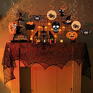 Halloween Indoor Decorations - 30pcs Halloween Ceiling Swirls Decorations - Hanging Witch Bats Spider Chandelier for Office Classroom Halloween Party Decorations Supplies