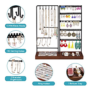 Vtopmart 4 Pack Stackable Makeup Organizer with Jewelry Organizer