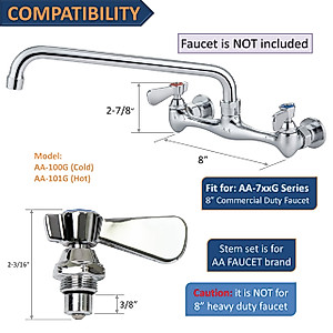 AA Faucet AA-100G Cold Replacement Stem Check with B-Handle