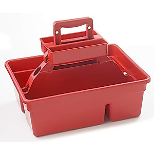 LITTLE GIANT Stable Storage Box and Stool DuraTote Stool and Tote Box with Carrying Handle (Red) (Item No. DTSSRED)