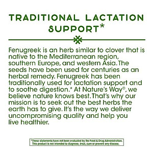 Nature's Way Fenugreek Seed 610 mg, Non-GMO Project Verified, TRU-ID Certified, Vegetarian, 180 Count, Pack of 2