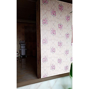 17.7x117 Inches European Style Self Adhesive Decorative Floral Shelf Drawer Liner Paper Wallpaper for Furniture Cabinets Dresser Drawer Table Vanity Walls Arts Crafts Decal Removable