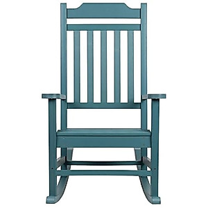 Flash Furniture Winston All-Weather Poly Resin Rocking Chair in Teal