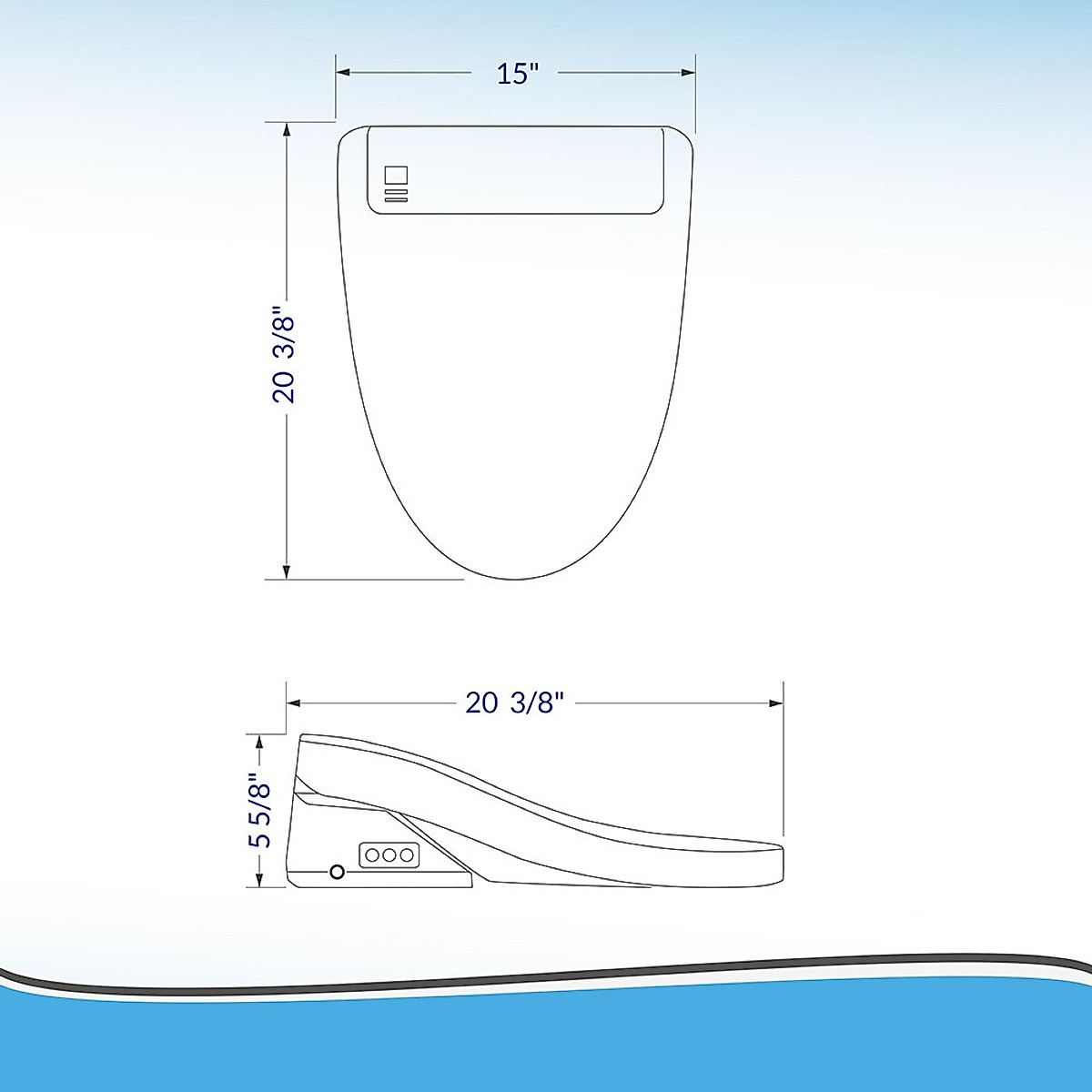 WOODBRIDGE BDI-01 Advanced Bidet Smart Toilet Seat, White