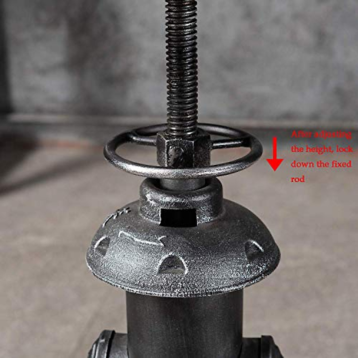 Topower American Antique Industrial Round Bottom Adjustable Height Cafe Coffee Retro Vintage Stylish Water Pipe Design Pub Kitchen Bar Stool (Silver, PU Leather Top)