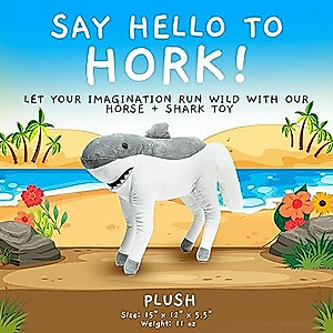 Randimals Plush Toy Stuffed Animal Mix - Horse & Shark Hybrid Stuffed Animals for Girls & Boys - Huggable & Soft Animal Characters Cute Plushies - Unique Toys for Discovery & Adventure