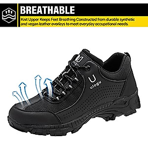 Steel Toe Safety Sneakers for Men Women Duarable Breathable Punture Proof Indestructible Industrial Construction Work Shoes Zapatos casquillo seguridad construcción para Hombre de Trabajo
